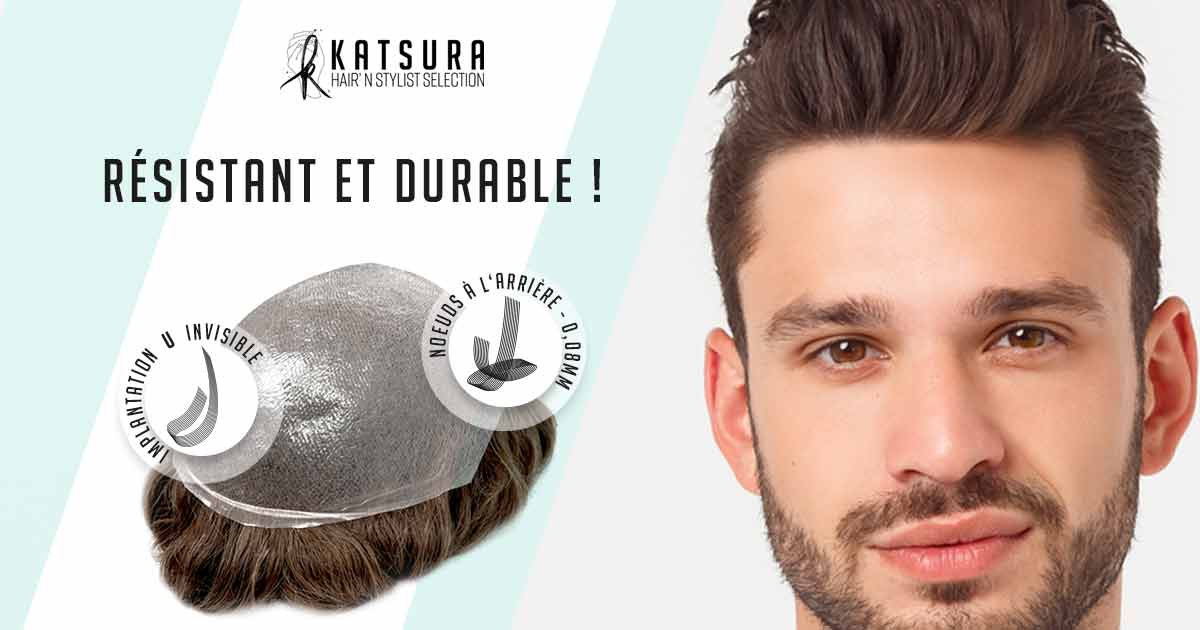 Complément capillaire homme résistant 0,08mm Le Seiya